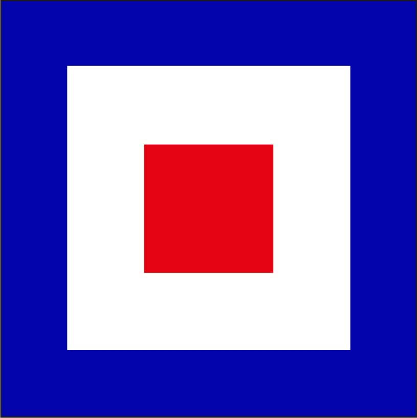 "W" Code Flag Letter - 30x45xcm | waterworldsports.co.uk