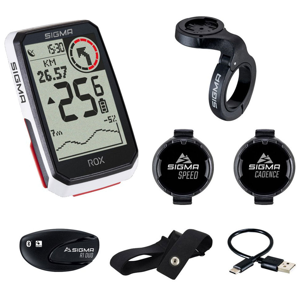 Sigma ROX 4.0 GPS Cycle Computer Sensor Set - White – waterworldsports ...