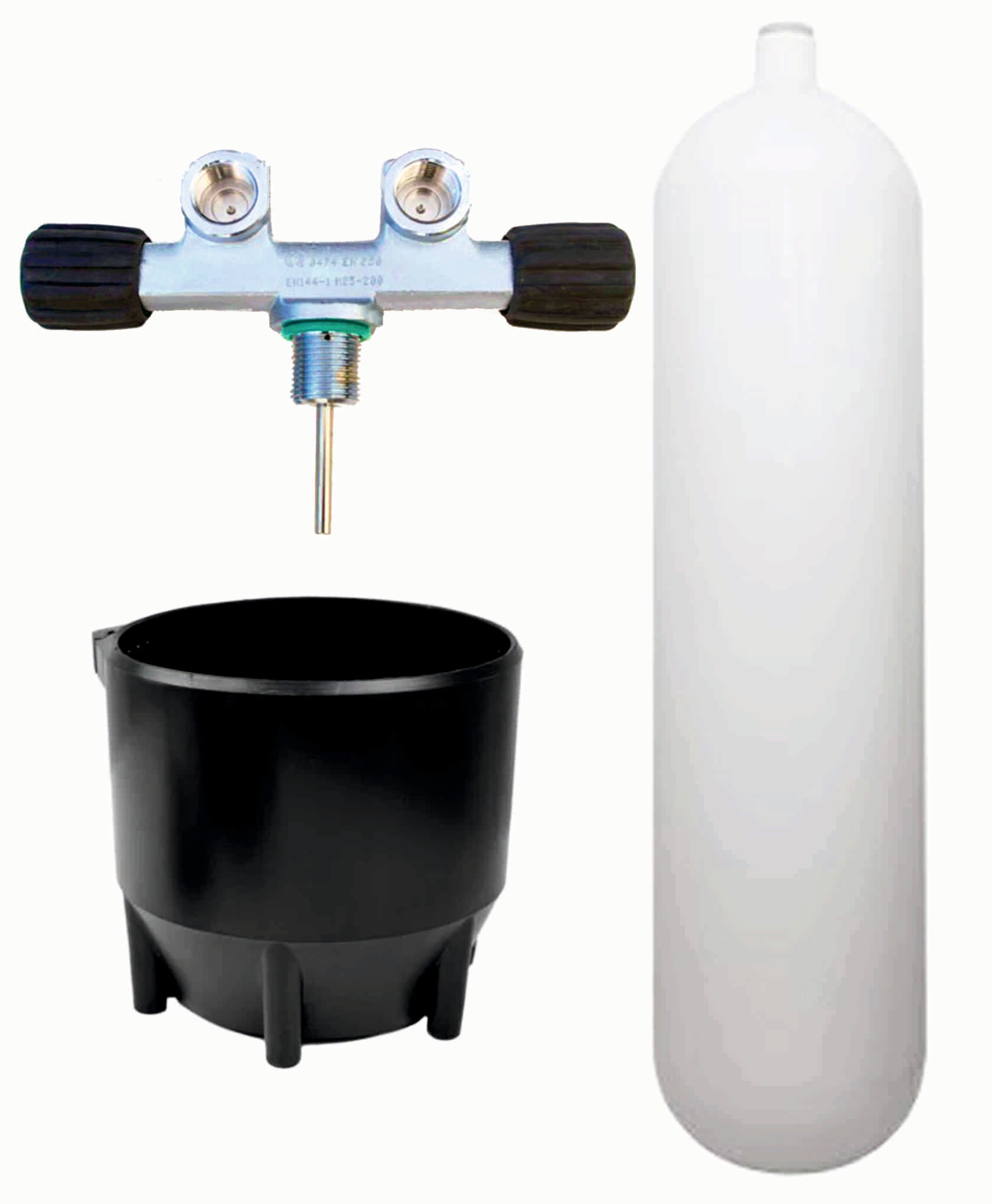 BTS 12 Litre 232 Bar Tall Cylinder with Twin Outlet DIN Valve S1611661 ...